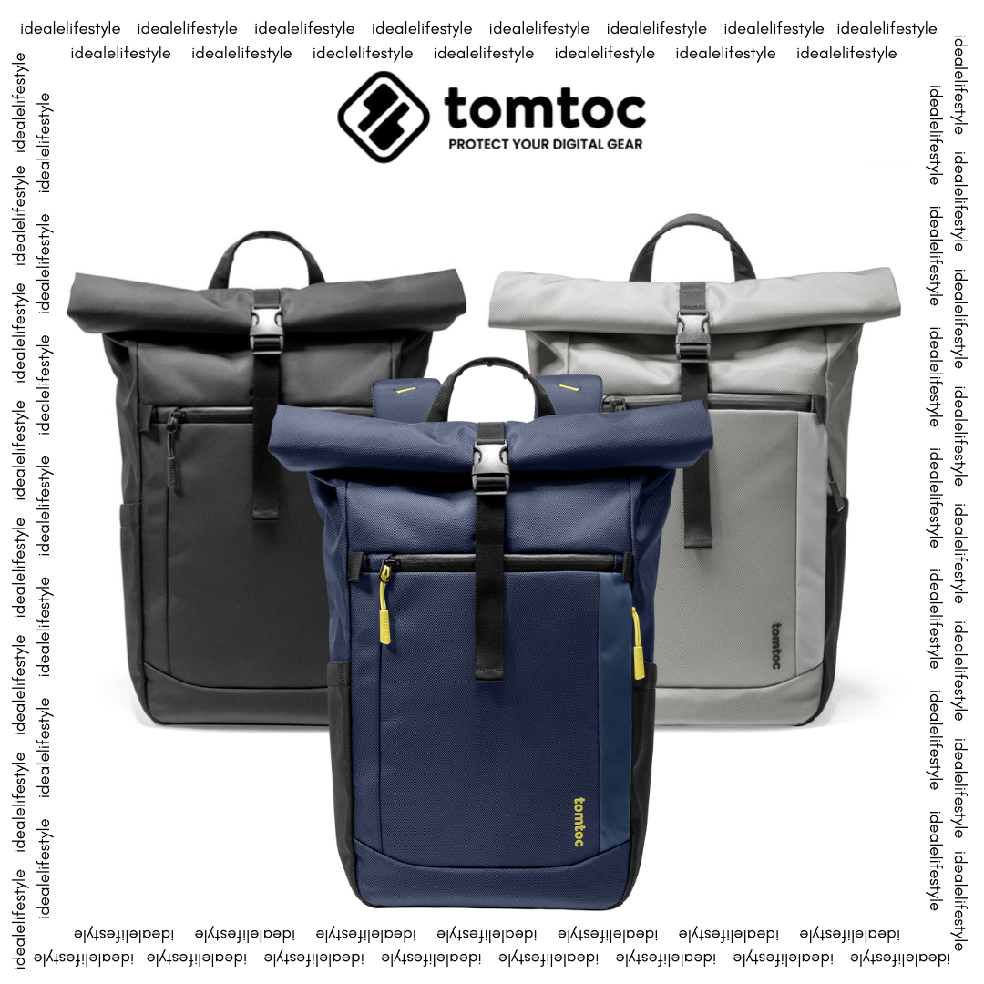 Tomtoc Navigator-T61 Rolltop Backpack 25L–30L – Expandable Travel Bag ...