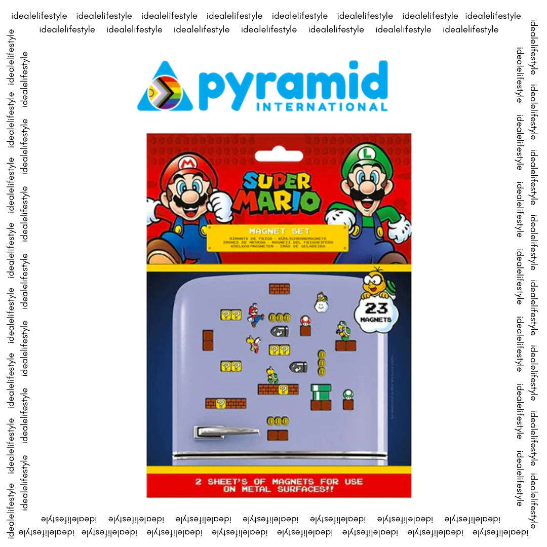 BUY: Official Super Mario 23-Piece Magnet Set | Retro Gaming Decor ...